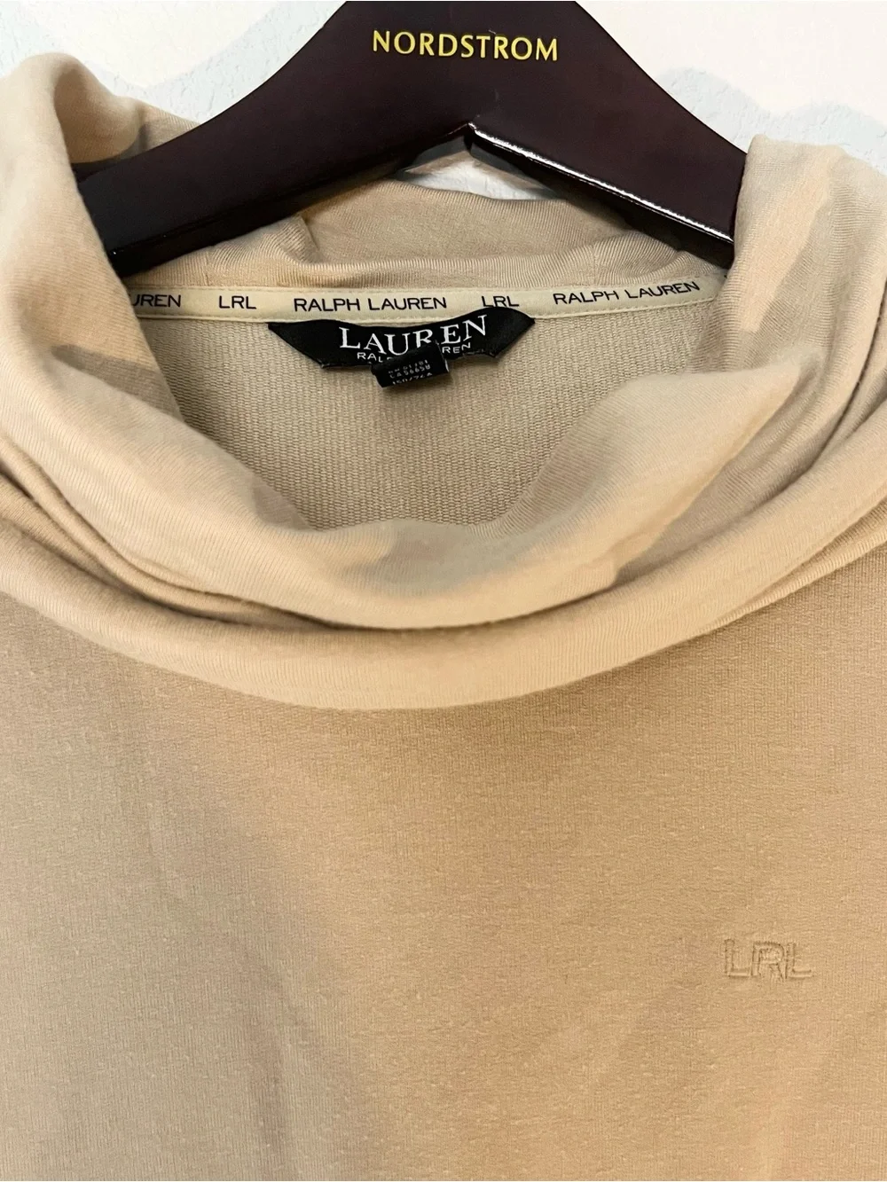 Ralph Lauren | Sweaters | Ralph Lauren Tan Cowl Neck Long Sleeve Top ...
